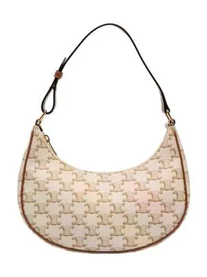 Celine Celine Triomphe Coated Canvas Ava Shoulder Bag Brown