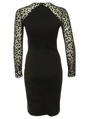 Stella McCartney Animal-print Long Sleeve Midi Dress - Black