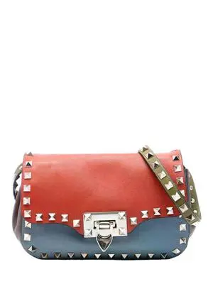Valentino Garavani Tricolor Leather Rockstud Flip Lock Flap Crossbody Bag - Multicolour