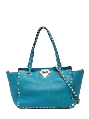 Valentino Garavani Rockstud Trapeze Satchel - Blue