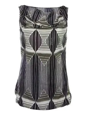 Just Cavalli Sleeveless Geometric Print Top - Neutrals