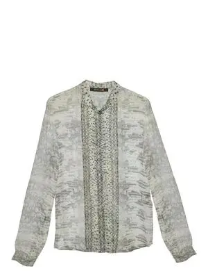 Roberto Cavalli Snakeskin Print Silk Shirt - Neutrals