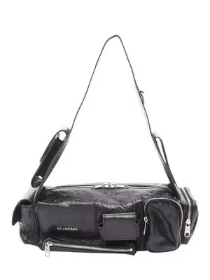 Balenciaga Lambskin Superbusy Sling Bag Xs - Black