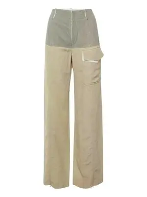 Chloé Two-tone Wide-leg Trousers - Neutrals