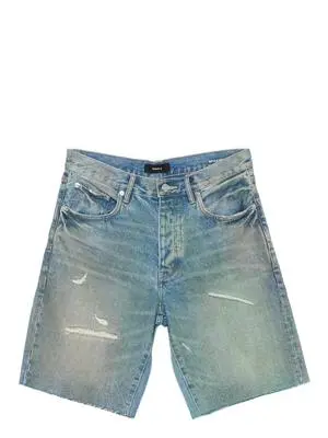 PURPLE BRAND Distressed Raw-cut Denim Shorts - Blue