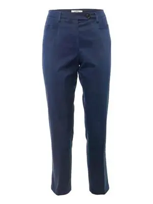 Prada Navy Cotton Trousers - Blue