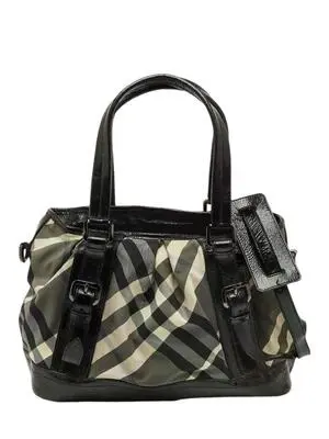 Burberry Beat Check Lowry Tote Bag - Grey