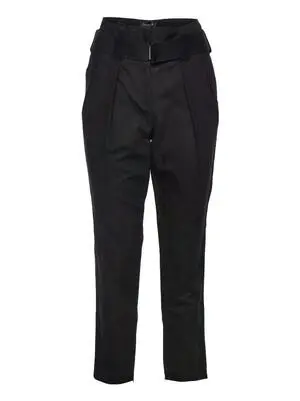 ISABEL MARANT VINTAGE Belted Tapered Trousers - Black