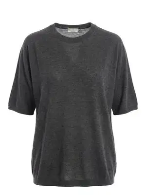 Brunello Cucinelli Fine-knit Cashmere T-shirt - Grey