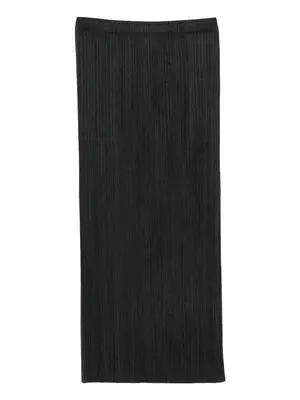 Issey Miyake Plissé Effect Midi Skirt - Black
