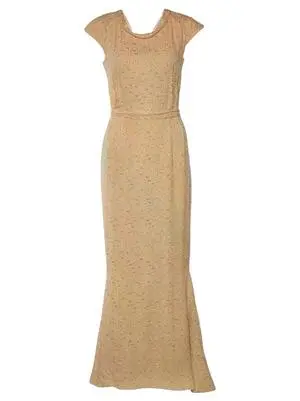 Fendi Cap-sleeve Gown With Fil Coupé Texture And Metallic Threading - Neutrals