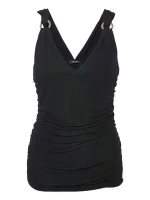 Versace Ruched Sleeveless Top - Black