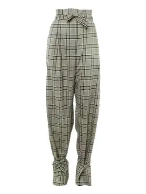Zimmermann Checkered Virgin Wool Trousers - Grey