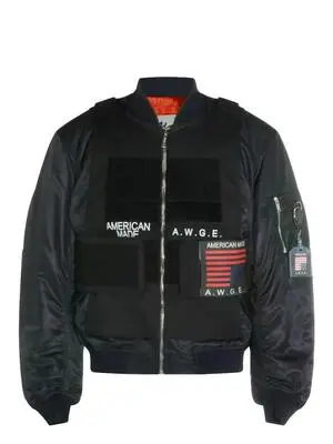AWGE Logo-print Patch Detail Jacket - Blue