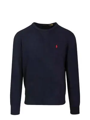 Polo Ralph Lauren Embroidered Crew Neck Sweater - Blue