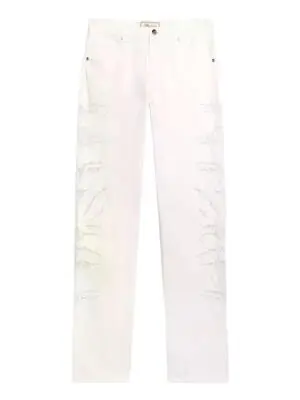 Blumarine Lace-insert Boyfriend Jeans - White