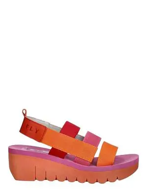 Fly London Multi-strap Platform Sandals - Orange