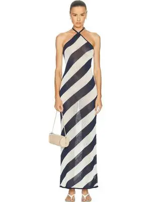 SEROYA Dree Knit Maxi Dress - Navy & Eggshell