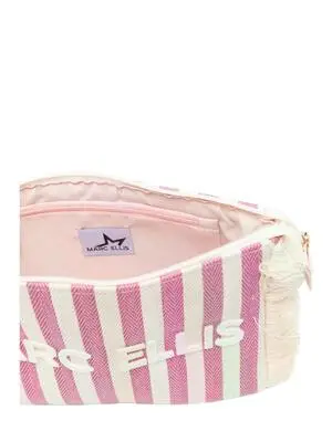 MARC ELLIS Striped Fringed Clutch Bag - Pink