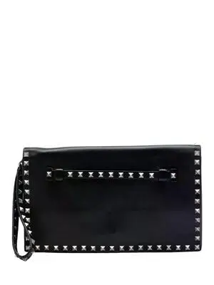 Valentino Garavani Valentino Garavani Nappa Rockstud Wristlet Clutch Bag Black