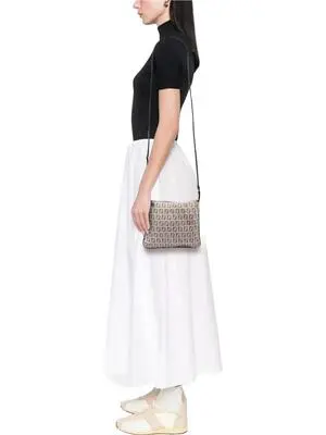 Fendi Zucchino Canvas Crossbody Bag - Neutrals