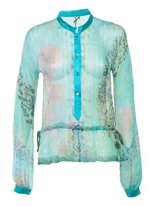 Etro Printed Lurex Blouse - Blue