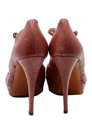 GUCCI Gucci Betty Ostrich Leather Stiletto Sandals