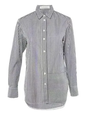 Victoria Beckham Striped Button-front Shirt - Blue
