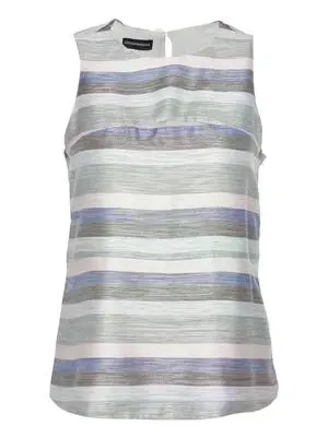 Emporio Armani Striped Sleeveless Top - Blue