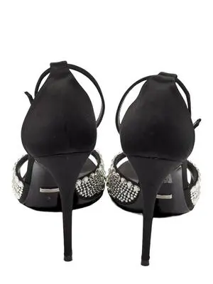 Gucci Embellished Ankle-strap Stiletto Sandals - Black