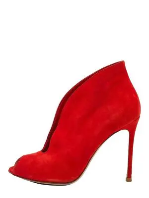 GIANVITO ROSSI Vamp Peep-toe Ankle Boots - Red