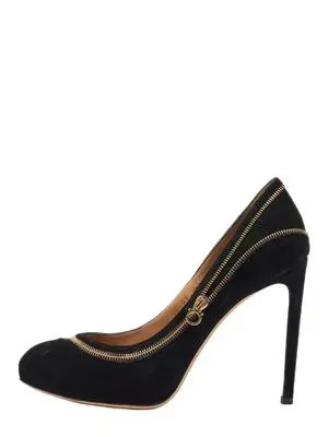 FERRAGAMO Rory Suede Zipper Pumps - Black