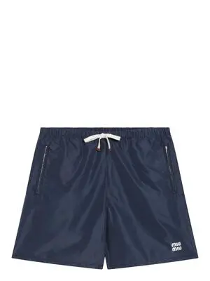 Miu Miu Technical Fabric Windproof Bermuda Shorts - Blue