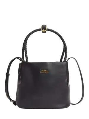 Tommy Hilfiger Braided Handle Shoulder Bag - Black