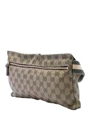 Gucci Gg Canvas Web Double Pocket Belt Bag - Neutrals