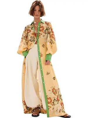 BOHEMIAN TRADERS Blair Billow Maxi Shirtdress - Multicolor