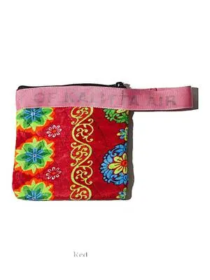PUEBCO Mao's Fabric Pouch Handcrafted Sustainable Accessory - Red