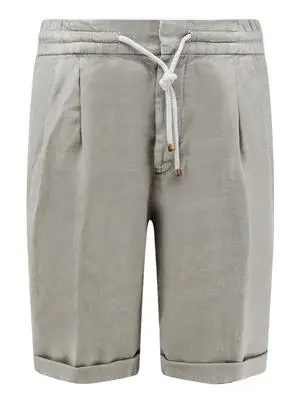 Brunello Cucinelli Linen Bermuda Shorts With Drawstring - Multicolor