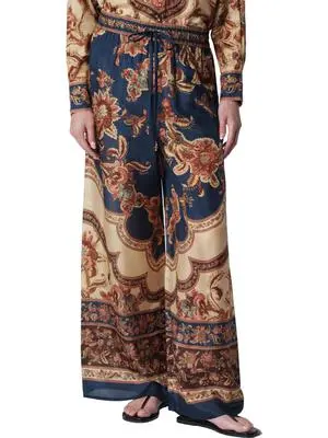 Zimmermann ZIMMERMANN Navy Jacobean Silk Trousers Multicolor