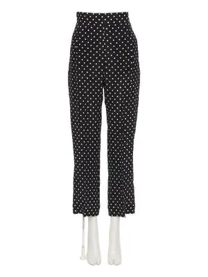 Valentino Garavani Polka Dot Straight Leg Trousers - Black