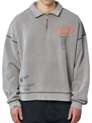PALY HOLLYWOOD Half-zip Hoodie - Gray