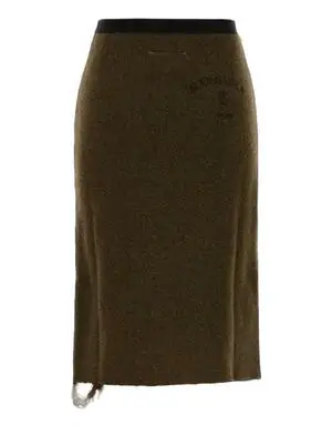 MAISON MARGIELA Distressed Knitted Midi Skirt - Black