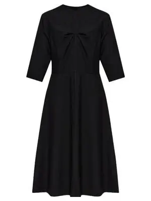 Marni Twist-detail Wool Midi Dress - Black