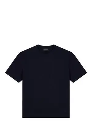 Emporio Armani Short-sleeve Chevron-knit T-shirt - Blue