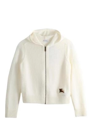 BURBERRY Burberry Zip-Up Hooded Cardigan