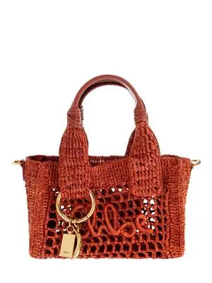 CHLOÉ Chloe Medium Woven Tote Bag With Logo Patch