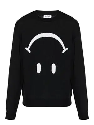 Moschino Smiley Face Crewneck Jumper - Black