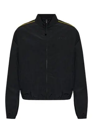 Moschino Stand-up Collar Zip-up Jacket With Striped Trim - Black