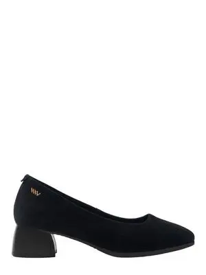 VISCATA Milan Low Block Heel Suede Pumps - Black