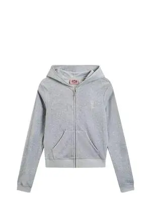Juicy Couture Heritage Velour Hoodie - Grey